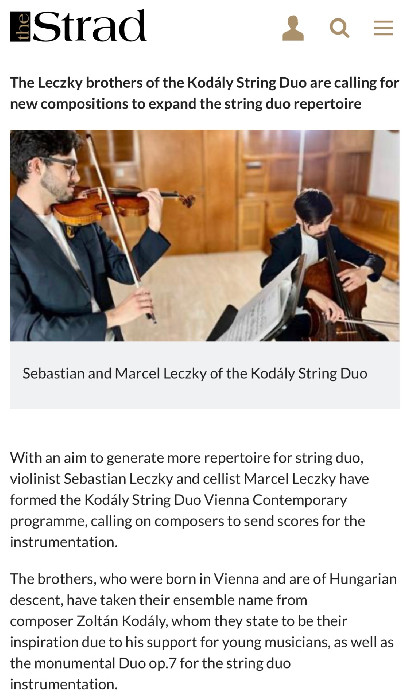 PRESS :: Kodály String Duo